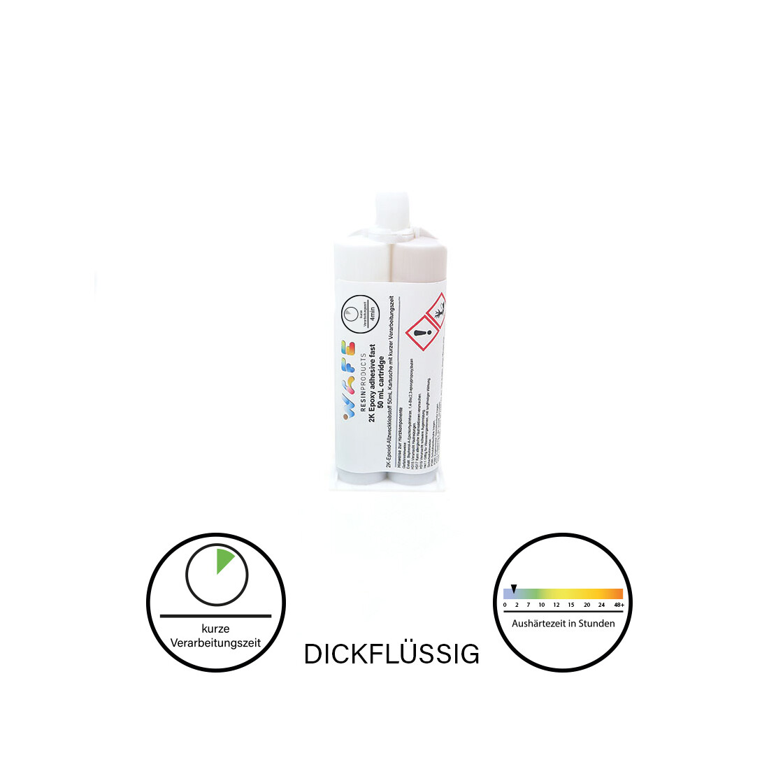 2K Epoxid Kleber in 50 ml Kartusche mit kurzer Verarbeitungszeit, 10,95